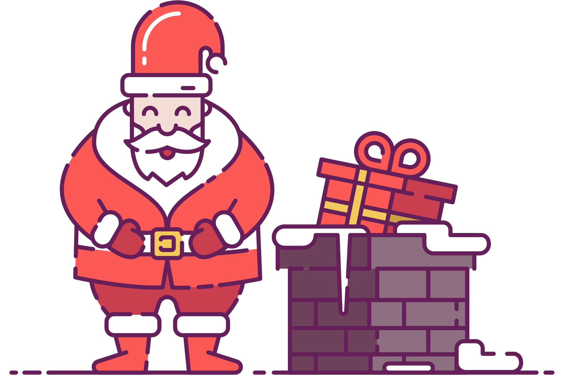 Santa Claus by the Chimney Clip Art (Free) – Christmas HQ