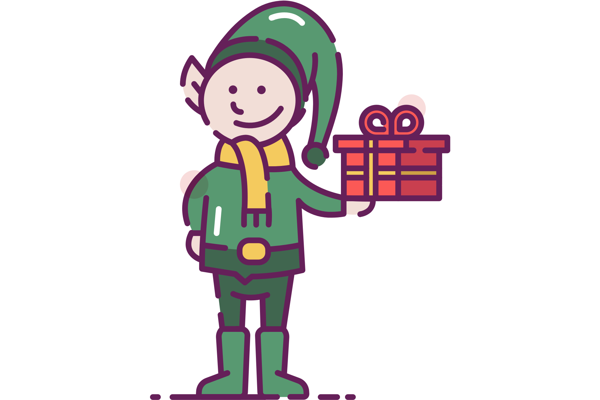 Santa's Elf Holding a Gift Clip Art (Free) – Christmas HQ